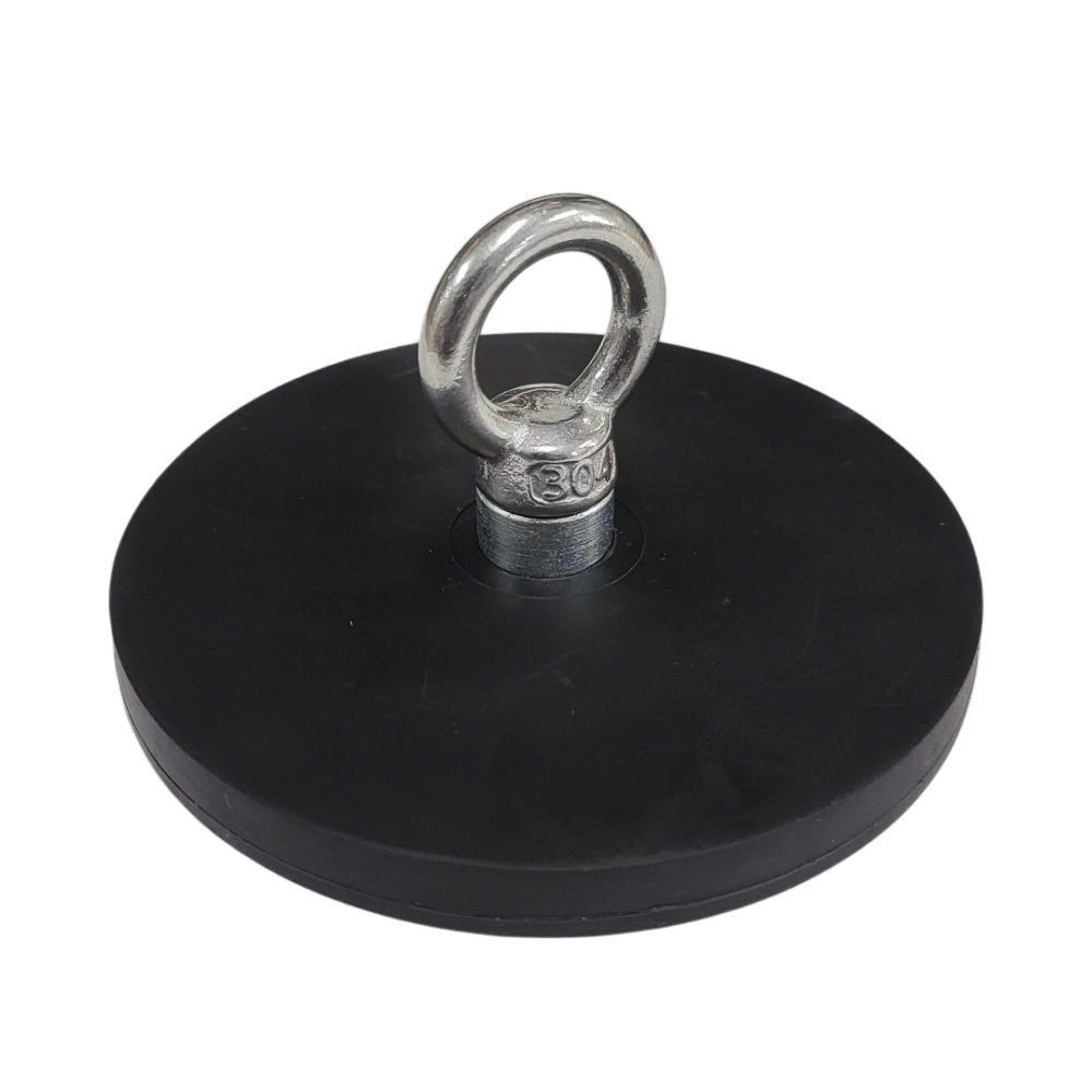 88mm x 8.5mm Rubber Pot Magnet with Eye Bolt (Rare Earth)