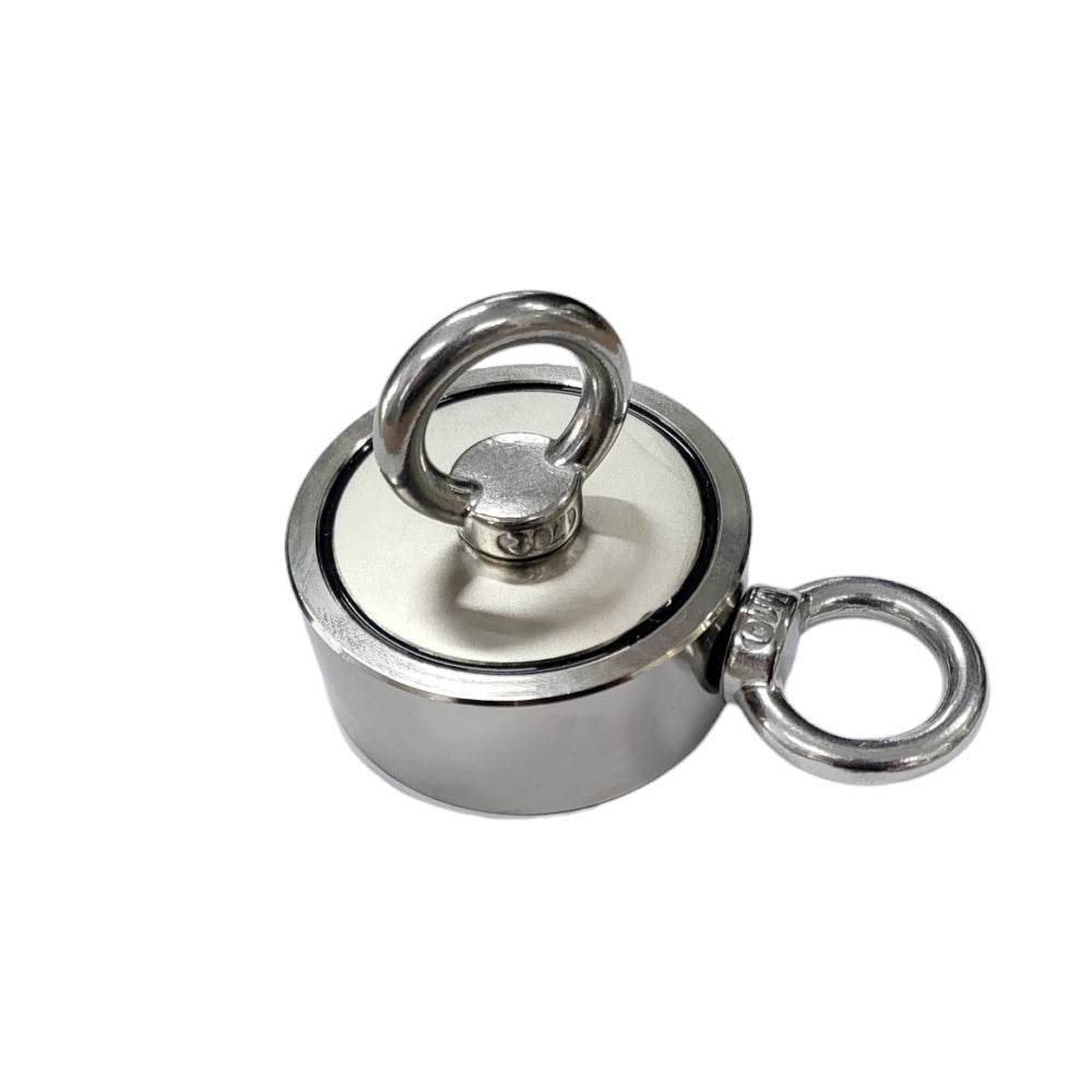 200kg Double Sided Fishing Magnet M10 Eyelets - 75mm x 32mm (Recovery