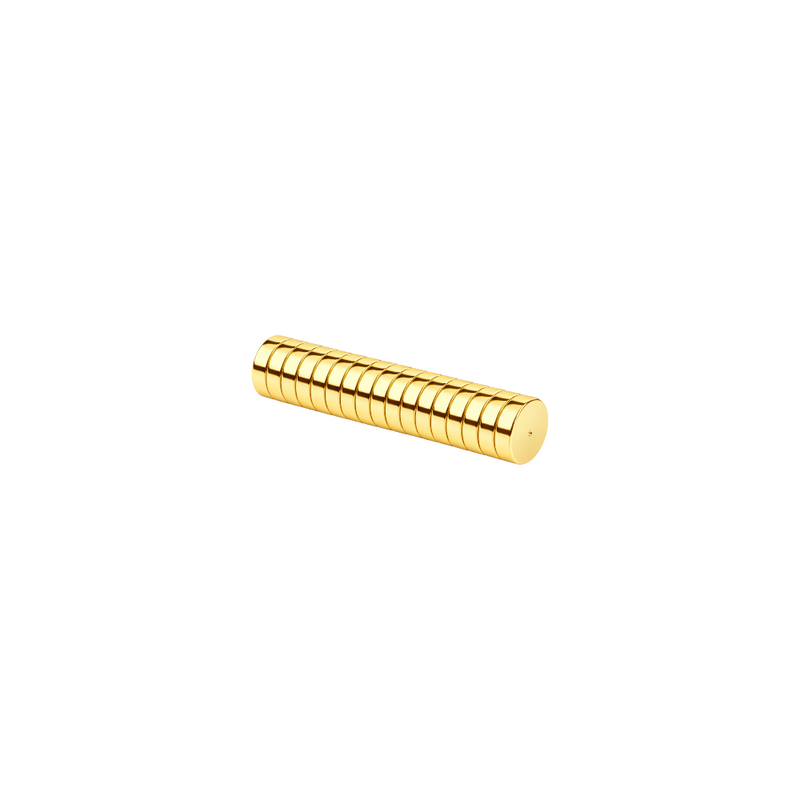 5mm x 2mm Disc - N52 - Gold (Rare Earth, North Pole Dent)