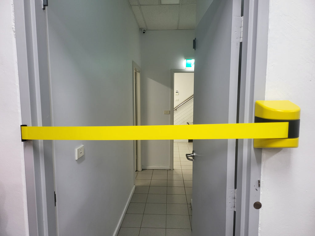 Magnetic Retractable Warning / Safety Barrier Belt - 10m | Yellow